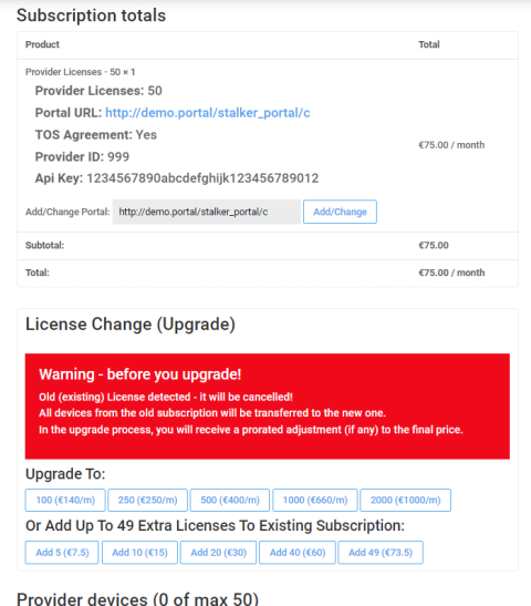 How to upgrade provider license? | SmartSTB